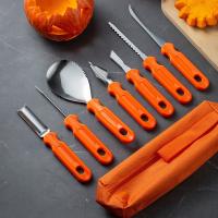 Quality Metal 7-Piece Halloween Stainless Steel Pumpkin Carving Knife Set with Carrying Case for sale
