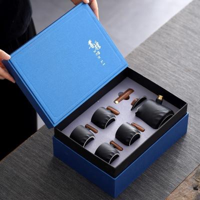 중국 목재 손잡이와 휴대가 가능한 측면 손잡이 냄비와 함께 세라믹 콩푸 차 세트 판매용