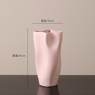 중국 매트 글레이즈 노르딕 단순 현대 종이 바구니 모양 세라믹 바지 웨딩 홈 디코어 판매용