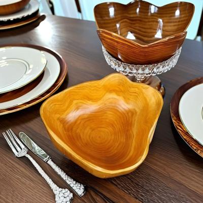 Chine Des bols en bois pour les clés et les noix sculptés à la main Décoration de la salle à manger de la ferme rustique à vendre