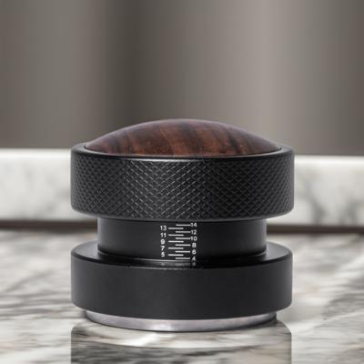 중국 58mm 실버 월넛 나무 모자 커피 탭 에코 친화적 금속 에스프레소 도구 카페 판매용