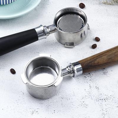 Chine Portfiltre à café en bois en acier inoxydable 51 mm en céramique en bois massif à vendre