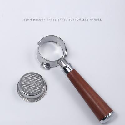Chine Portfiltre à café en bois en acier inoxydable 51 mm en céramique en bois massif à vendre