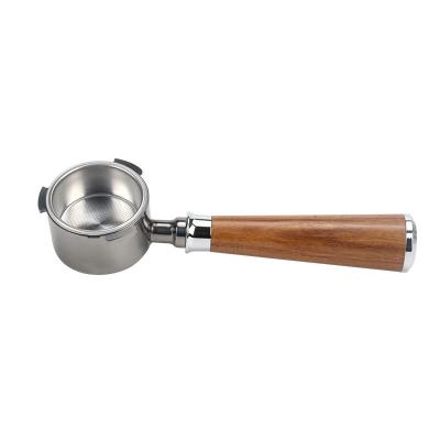 Chine Portfiltre à café en bois en acier inoxydable 51 mm en céramique en bois massif à vendre