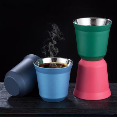 Chine Coupe de café classique en acier inoxydable 304 à double couche isolée thermique de 80 ml pour les fêtes à vendre