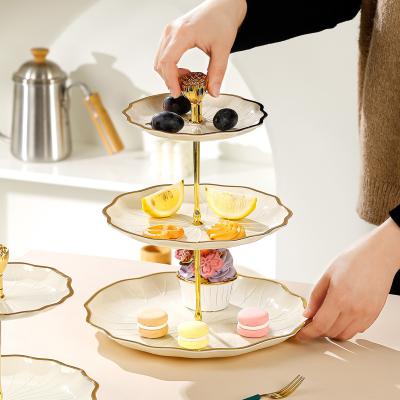 Chine Élégante plaque en papier en céramique à 3 couches pour le brunch de Pâques à vendre