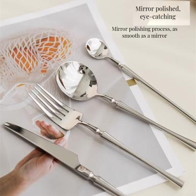 중국 호텔 웨딩 24pcs 식기 세트 스테인레스 스틸 바닥 기기 고급 금으로 마무리 판매용