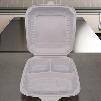 Chine Emballage d'aliments blancs échangeable en micro-ondes, coffre-fort carré, boîtes à lunch en plastique avec couvercle à vendre