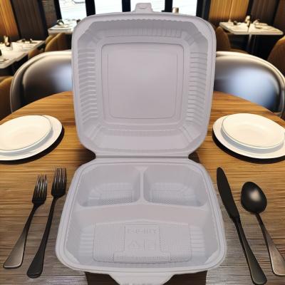 Chine Emballage d'aliments blancs échangeable en micro-ondes, coffre-fort carré, boîtes à lunch en plastique avec couvercle à vendre