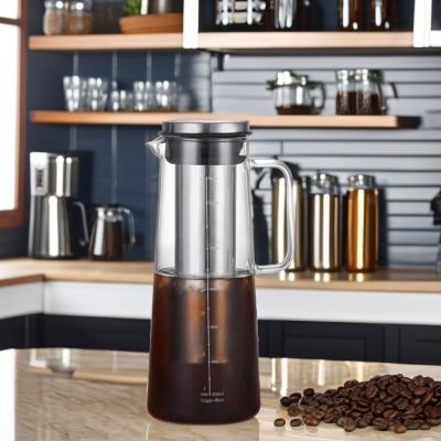 중국 생산 1L/1.4L 고보로실리케이트 유리 물병 스테인레스 스틸 필터 판매용