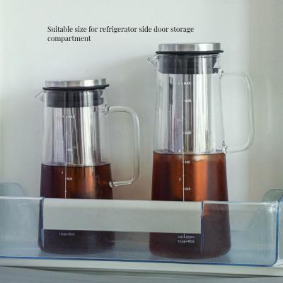 중국 생산 1L/1.4L 고보로실리케이트 유리 물병 스테인레스 스틸 필터 판매용