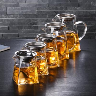 중국 500ml-1L 보로실리케이트 유리 고온 손잡이 있는 콩푸 차컵 판매용