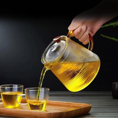 중국 고보로실리케이트 유리 차 냄비-1000ml 클래식 디자인과 열 저항 손잡이 판매용