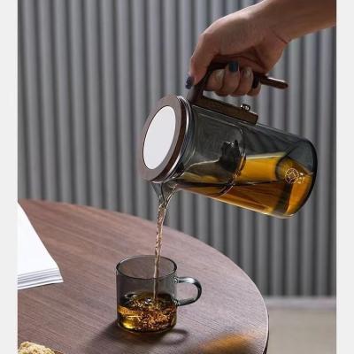 중국 상업용 차 파티 귀여운 도구 520-720ml 용량의 유행의 파동 유리 차 냄비 판매용