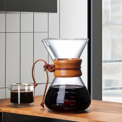Chine 500 ml de verre de design classique transparent versé sur une cafetière pour les accessoires de cuisine à vendre