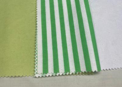 China Tela rayada verde y blanca del peso medio del diseño de algodón de la franela en venta