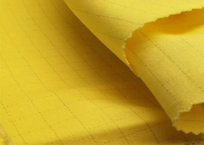中国 Yellow Strip Cloth 270GSM Antistatic ESD Fabrics Shrink Resistant 販売のため