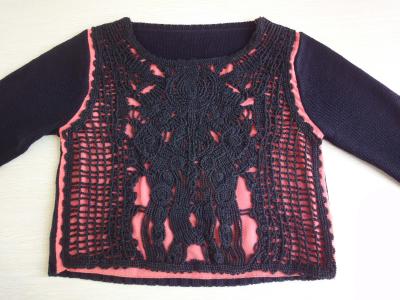 China De lange koker haakt voorzijde met van de voeringsvrouwen van de contrastchiffon de grootte van de truisweaters M L Te koop