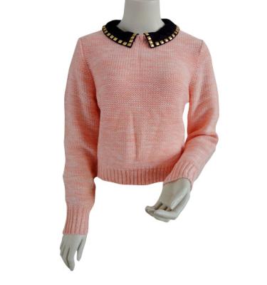 China De roze Sweaters van de de Damestrui van de kraag afneembare verbindingsdraad voor de Herfst, de Winter Te koop