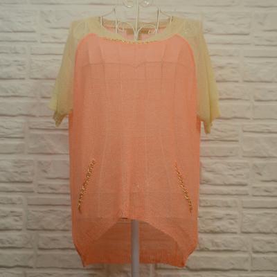 China De metaalstijl van de detailzomer plus grootte korte koker gebreide bovenkant voor wijfje Te koop