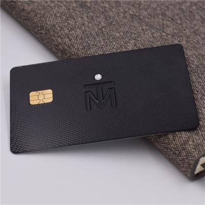 Cina Il laser di lusso su ordinazione della carta di credito del metallo ha tagliato la chip card incisa di Matte Black Stainless Steel in vendita