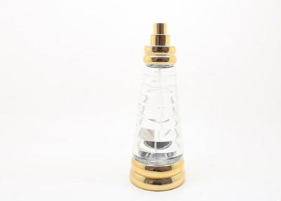 Китай Lightweight Refillable Glass Perfume Bottle , Golden And Clear Glass Perfume Bottles продается