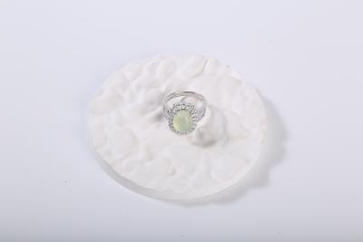 Κίνα Stone της ελπίδας 925 ασημένια δαχτυλίδια 9x11mm πολύτιμων λίθων ωοειδές Prehnite για τις γυναίκες προς πώληση