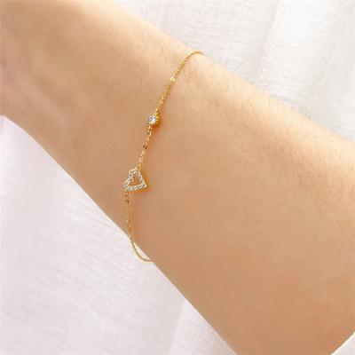 Κίνα 14K ο χρυσός 925 εξαιρετικό ασημένιο υψηλό παρεμβολών μικροϋπολογιστών βραχιολιών καρδιών που γυαλίστηκε κάλυψε προς πώληση