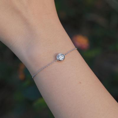 Κίνα 14K 925 ασημένια του CZ γοητεία Vvs Moissanite βραχιολιών διευθετήσιμη προς πώληση
