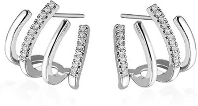 Chine La griffe a formé 925 boucles d'oreille argentées de la CZ, rhodium a plaqué Sterling Silver Stud Earrings à vendre