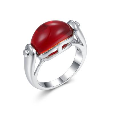 Chine Rings de pierre précieuse en argent 925 Rhodium Citrine naturelle de qualité AAA pierres de zirconium cubiques 2,5 g à vendre