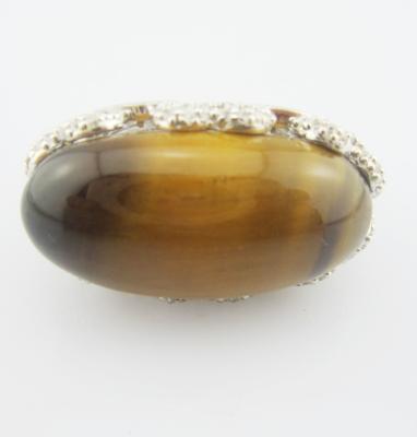 Chine Année éblouissante pierre précieuse Anneaux en argent sterling Oeil de tigre pierre sterling bande d'argent sterling Anneau sterling argent unique à vendre