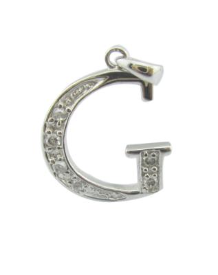 Κίνα Γ γράμμα 1,25mm/1,5mm πέτρες 925 ασημένιο CZ μενταγιόν προσιτό και κομψό στερλινγκ ασημένιο μενταγιόν διαμάντι αλφάβητο προς πώληση