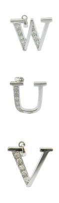 Chine V letter 18K Gold Diamond Alphabet Letter Pendant Necklace with 1.5mm Zirconia (S925 Customized Logo) à vendre
