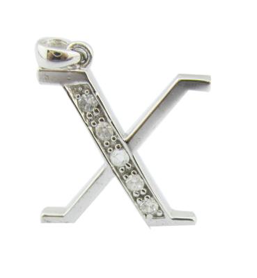 Chine V letter 18K Gold Diamond Alphabet Letter Pendant Necklace with 1.5mm Zirconia (S925 Customized Logo) à vendre
