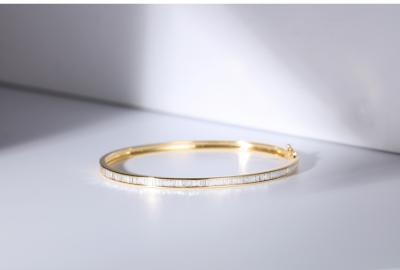 Chine or 18K Diamond Bangle bracelets de bracelet d'or blanc et jaune de 1.0ct de 55mm 45mm à vendre
