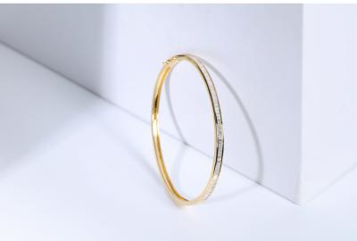 Chine or 18K Diamond Bangle bracelets de bracelet d'or blanc et jaune de 1.0ct de 55mm 45mm à vendre