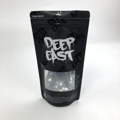 China Matt Black Aluminum Foil impresso feito sob encomenda 250g 1kg 12oz com Ziplock está acima do malote com o saco claro da janela à venda