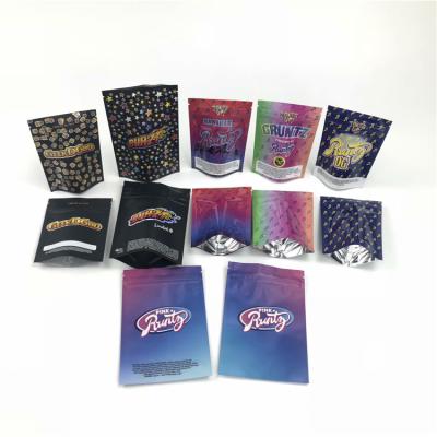 China El niño ULTRAVIOLETA modificado para requisitos particulares de la prueba 3.5g 7g Mini Sachets For Preroll Cookies del niño resistente se coloca encima de Doypack en venta