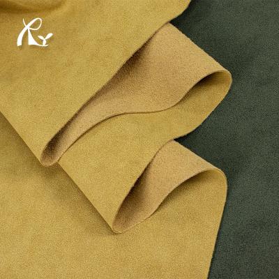 China Imitation Cow Faux Suede Pu Leather 1.4mm Velvet Leather for Kenbo Shoes Boots Synthetic Leather for sale