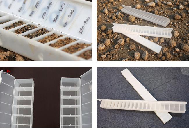 PP Rock Chip Tray with multiple compartments for mining samples
