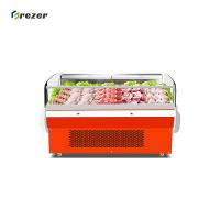 Quality Island Meat Display Cooler Eco Friendly Restaurant Display Fridge 220V For Chicken for sale