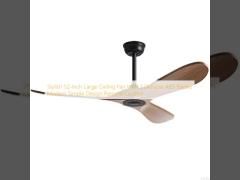Stilvoller 52-Zoll-Deckenventilator mit 3 langlebigen ABS-Blättern, modernes, schlichtes Design, Fernbedienung