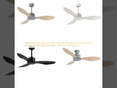 Geräuschloser Innenraum Büro Zuhause Fernbedienung ABS 3 Flügel Weiß Schwarz Modern 48 Zoll Deckenventilator