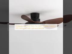 Ventilatore da soffitto a LED a frequenza variabile con luce e telecomando, stile retrò americano