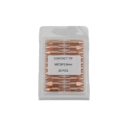 中国 ガスパワー 銅 ミグ 溶接 タッチ 上部接触点 M6 28 0.8MM TIG アクセサリー 販売のため