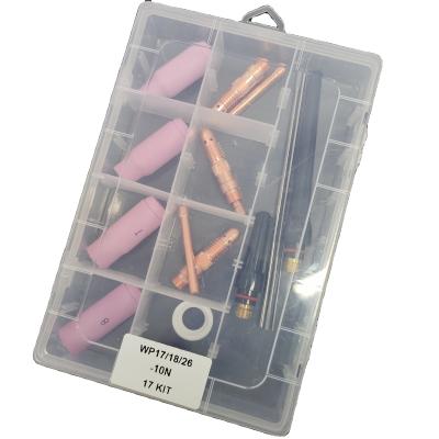 China WP17 superior 18 26-10N 17Kit Lente de gás de alumínio bico de volta de taça TIG acessórios de soldagem Kit de arrefecimento de ar à venda