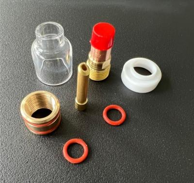 Cina TIG Accessori Kit di ugelli trasparenti 53GQ Adaptatore di lenti a gas Collet per saldatura trasparente in vendita