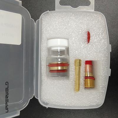 China Acessórios de solda TIG WP-17/18/26 Kit de bocal de champanhe com adaptador 1,6 mm à venda