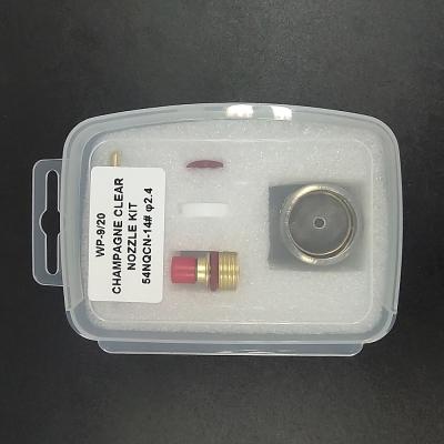 China 1.6mm TIG Soldagem Tocha de Vidro 14 Collet de Copo e WP920 bico de soldagem para soldagem à venda
